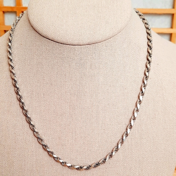 Jewelry | Sterling Silver Twisted Rope Chain Necklace Made In Italy 18 ...